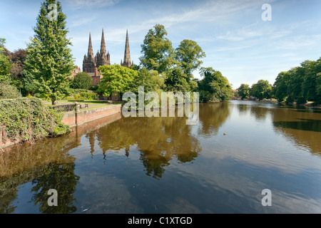 The Minster Pool in the Staffordshire city of Lichfield England UK ...