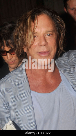 Mickey Rourke leaving Mahiki nightclub with a mystery blonde London ...