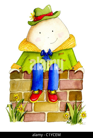 Humpty Dumpty Sitting on a Wall, Illustration by Milo Winter, 1916 ...