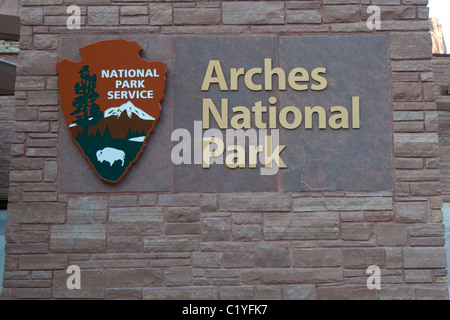 Entrance Sign, Arches National Park, Utah, USA Stock Photo - Alamy