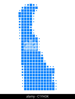 Square dots pattern map of Delaware. Dotted pixel map with american ...