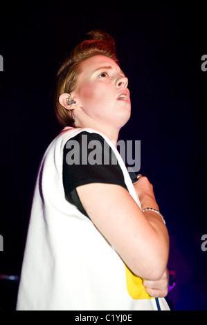 Singer Eleanor 'Elly' Jackson of La Roux performing live at the ...