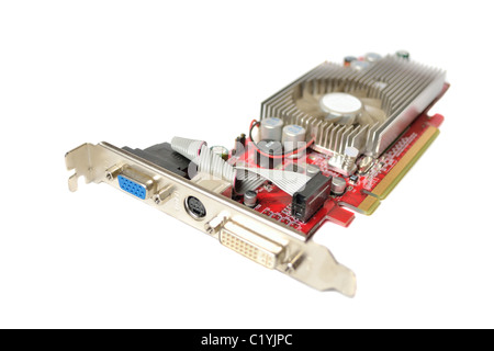 Graphic video card isolated on white background Stock Photo - Alamy