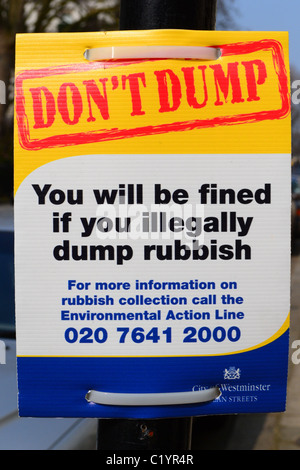 Do not dump rubbish sign Stock Photo: 26286373 - Alamy
