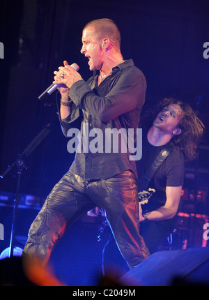 Scott Stapp lead singer of the band Creed performing at the Cruzan ...