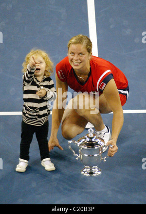 Kim Clijsters of Belgium and her daughter Jada Ellie have fun with the ...