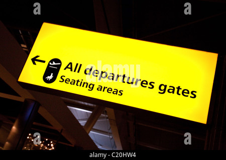 Sign for gates at Heathrow Terminal 1, London, UK Stock Photo - Alamy