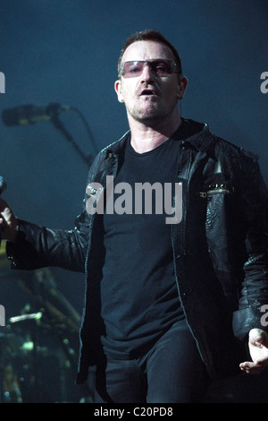 U2 (Bono) performing at Giants Stadium on the Zoo TV tour in 1992 ...