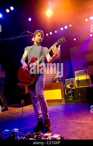 Lead singer Nic Cester of the band Jet performs live at the HMV Forum ...
