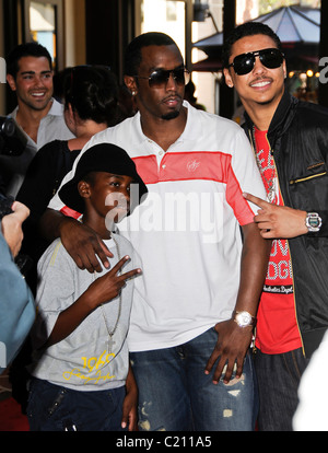 Sean Combs (aka Diddy) with his sons Christian Combs, Justin Combs and the son of his on-off ...