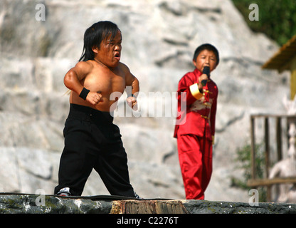 Mini-Land Little performers entertain visitors to Dwarf Kingdom, a ...