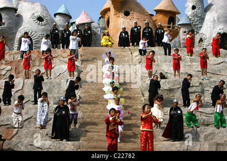 Mini-Land Little performers entertain visitors to Dwarf Kingdom, a ...