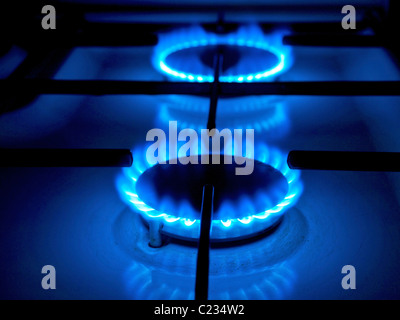 gas rings on a hob Stock Photo - Alamy