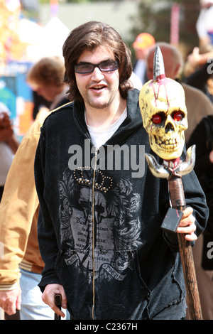 Jason "Gummi Bear" Davis visits Mr. Bones Pumpkin Patch in West ...