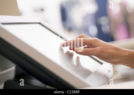 Close up to a young caucasian lady's mouth wearing braces or brackets ...