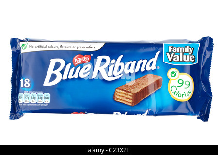 Packet of eighteen Nestle Blue Riband covered biscuit bars Stock Photo ...