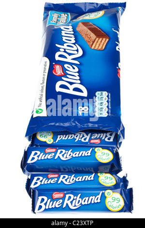 Packet of eighteen Nestle Blue Riband covered biscuit bars Stock Photo ...