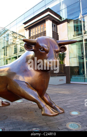 Birmingham Bull Ring Main entrance with the bronze Bull statue ...