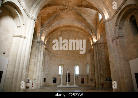 Interior of the 12th century Romanesque Cistercian Abbey of Notre Dame ...