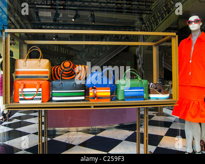 BAGS ON DISPLAY AT PRADA BOUTIQUE IN CONDOTTI STREET Stock Photo - Alamy