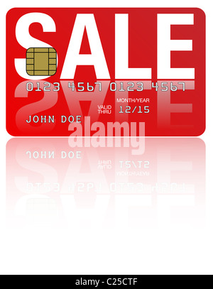 Credit Cards With Sale Sign Stock Photo - Alamy