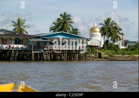 Houses in Kampong Ayer water village in Bandar Seri Begawan, capital of ...