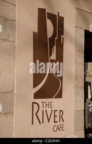 River Cafe Terrace in Girona, Catalonia, Spain Stock Photo - Alamy