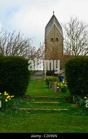 Sompting Church, St Mary's Church in Sompting with tower known as an ...