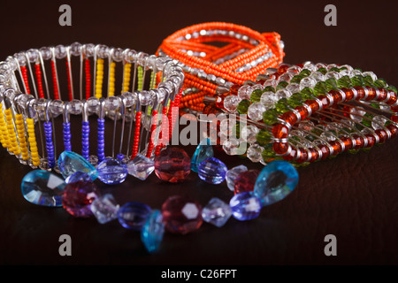 Modern Zulu beaded bracelets. In Zulu tribal tradition, jewellery worn ...