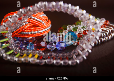 Close up, objects, jewellery, ethnic, culture, traditional Zulu bead ...