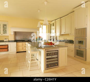 Traditional country kitchen painted units stainless steel range cooker ...