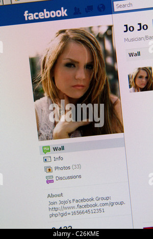 Jo Jo Singer facebook fanpage Stock Photo - Alamy