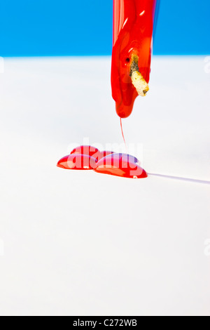 Close up of wax dripping on a platform Stock Photo - Alamy