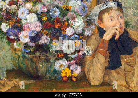 Detail: A Woman Seated beside a Vase of Flowers, (Madame Paul Valpinçon ...