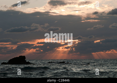 Corfu, Greece. October. Sunset from Pelekas beach Stock Photo - Alamy