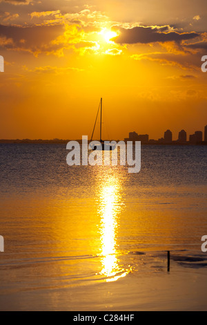Key Biscayne at sunset, Florida, USA Stock Photo - Alamy