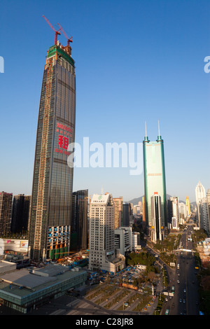 Office buildings in Shenzhen with landmark Saige Building Guangdong ...
