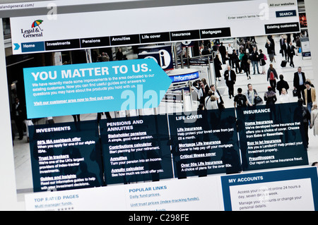 Legal and General Group insurance and investment website Stock Photo ...