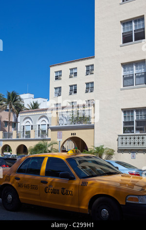 yellow cab taxi in miami florida usa Stock Photo - Alamy