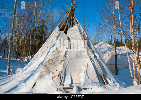 Traditional Cree Native Housing Mistissini community Northern Quebec ...
