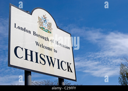 welcome to chiswick sign, placed by the london borough of hounslow in ...