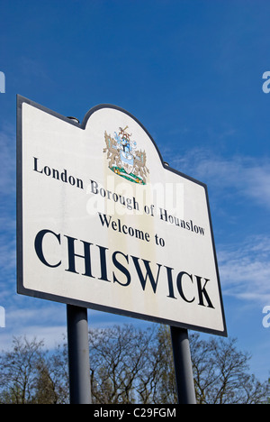 welcome to chiswick sign, placed by the london borough of hounslow in ...
