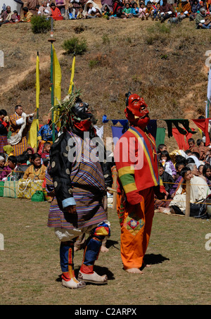 Bhutan, Punakha, Punakha Tsechu festival, black hat dance Stock Photo ...
