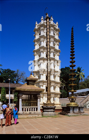 temple complex lamp tower Ponda Goa India Stock Photo - Alamy