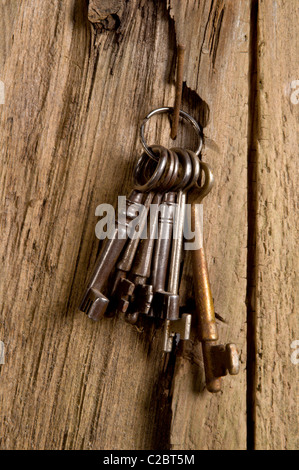 Antique keys on key ring Stock Photo - Alamy
