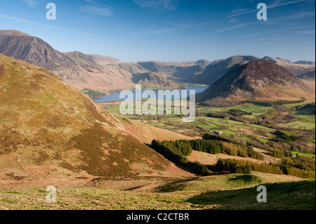 Buttermere Fells, Crummock Water and Buttermere viewed from the summit ...