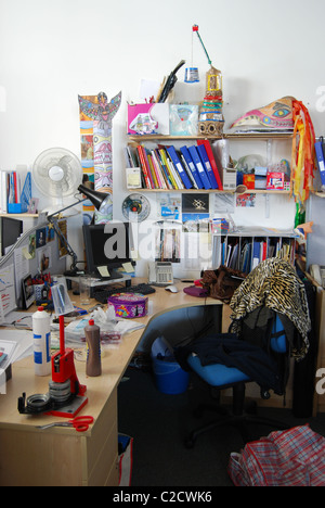 Very messy desk Stock Photo - Alamy