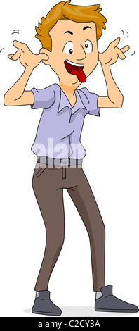 mischievous guy cartoon illustration Stock Photo - Alamy
