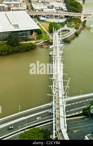 Kurilpa Bridge over the Brisbane river, Queensland, Australia Stock ...