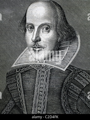 William Shakespeare, portrait. Stratford-on-Avon (his birthplace) From ...